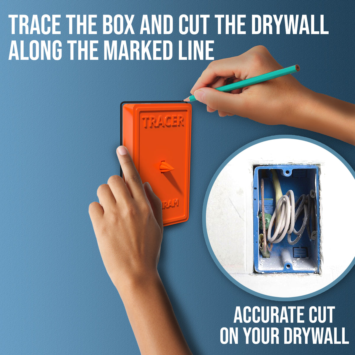 Drywall Outlet Marker with Tracer (5 Pack Pointer & 1 Tracer)- Drywall ...